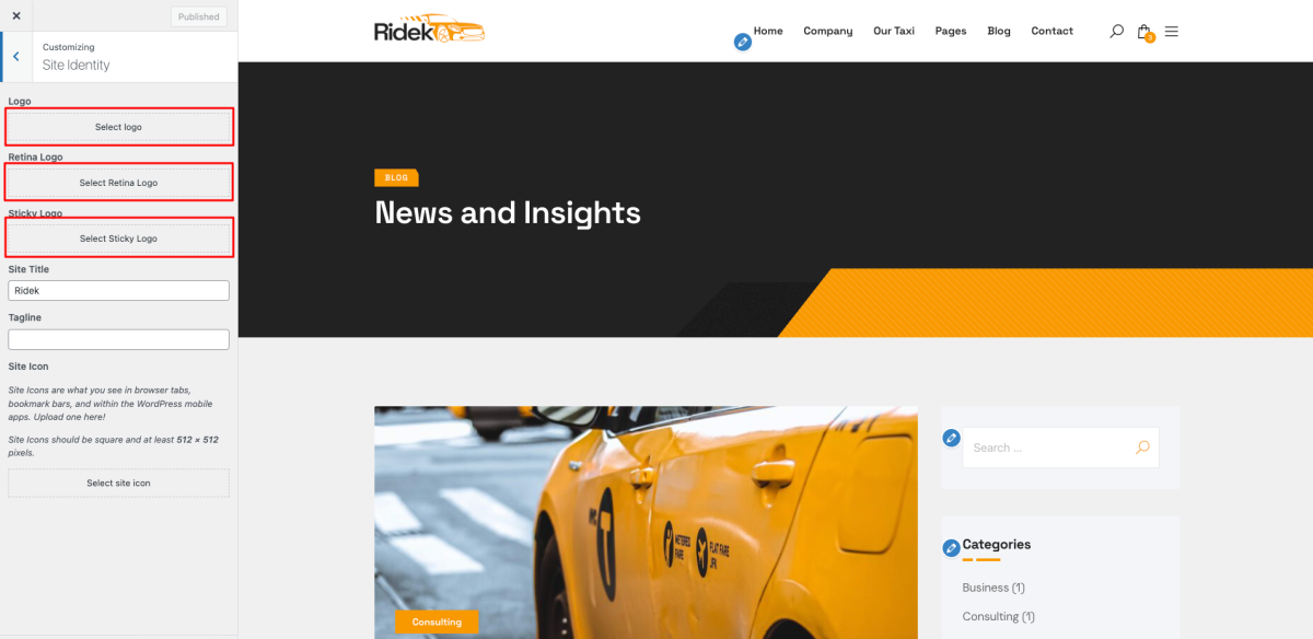Logo & Favicon Customize – Ridek